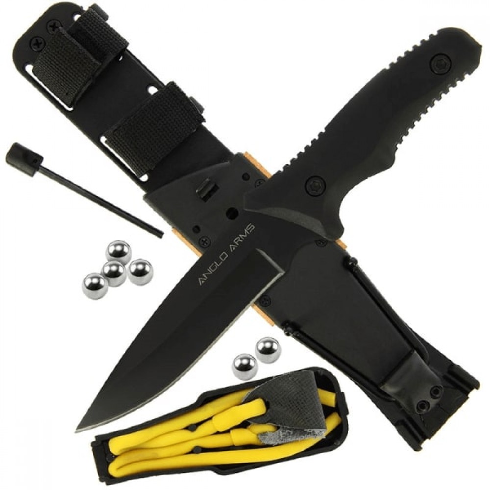 Anglo Arms Survival Kit Knife 440 Stainless With Catapult ...
